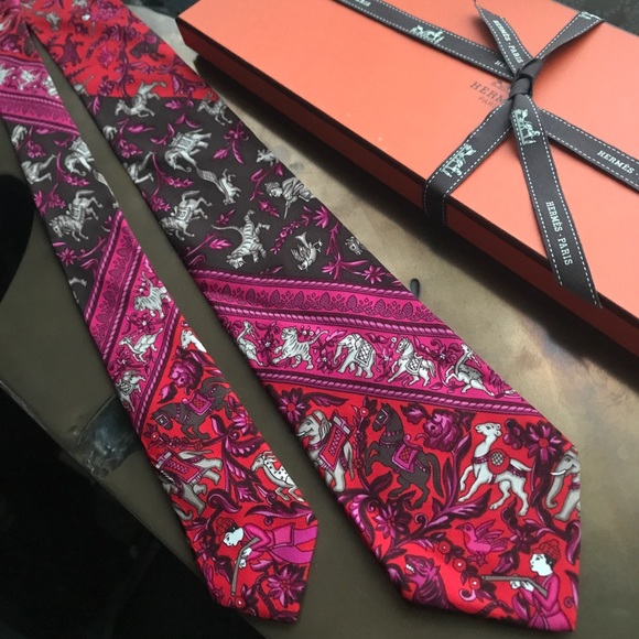 Hermes | Accessories | Hermes Rare Gq Tie Horse Tiger India Safari New ...